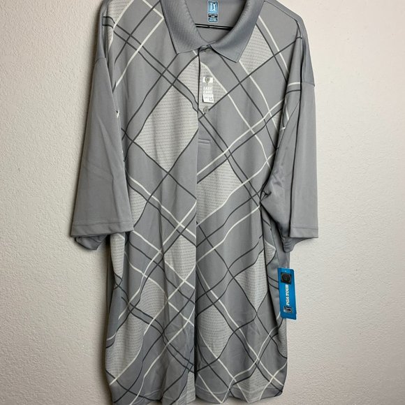 Nike | Shirts | Pga Golf Tour Performance Tech Striped Polo Mens Size ...